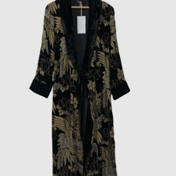Zara | Jackets & Coats | Zara Velvet Devore Kimono | Poshmark